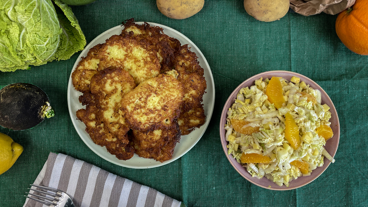 336. Rettichpuffer mit fruchtigem Chinakohlsalat - Öffentlich - eigene ...
